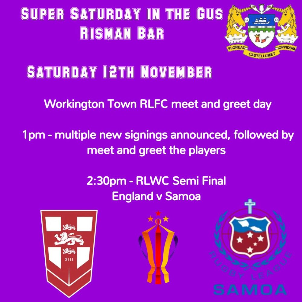 THE GUS RISMAN - SATURDAY! - Workington Town - Total Rugby League Fans ...